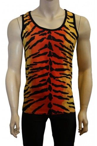 Men's Unique Original Tiger Animal Print Vest Top Goth Punk Emo ...