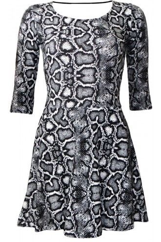 Classic Monochrome Snake Python Skin All Over Print Three Quarter ...